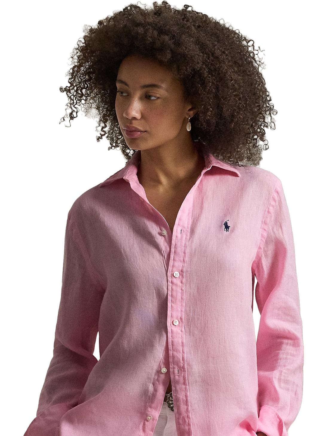 RALPH LAUREN Ralph Lauren Classic Fit Linen Shirt with Embroidered Pony